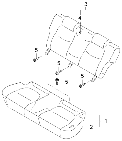 Rear Seats - 2004 Kia Rio