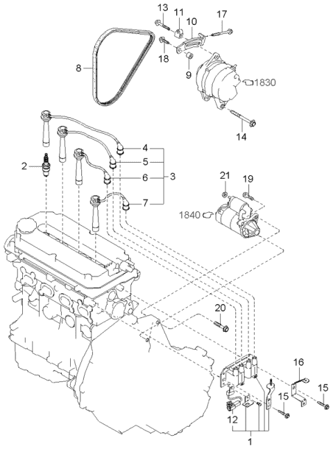 0K30E1810XZ Genuine Kia Ignition Coil Assembly