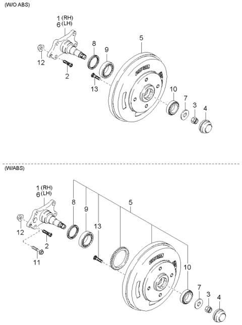 Rear Axle - 2005 Kia Rio Old Body Style