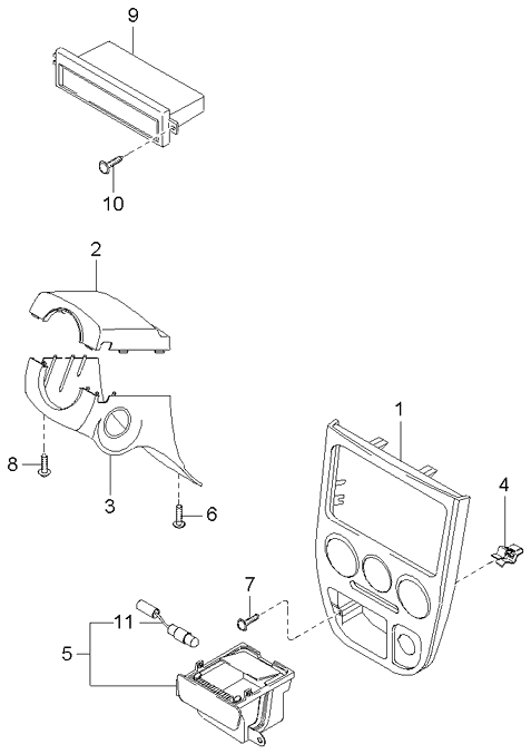 Dashboard Equipments - 2005 Kia Rio Old Body Style