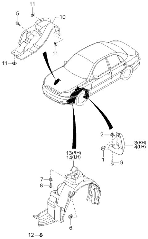 Floor Attachments - 2001 Kia Rio