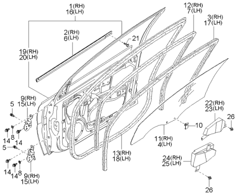 Door-Front - 2004 Kia Rio