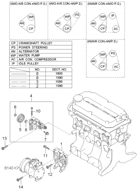 Bracket-Pulley & Belt - 2001 Kia Rio