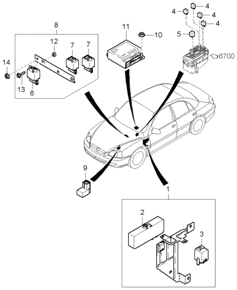 Relays & Units - 2001 Kia Rio