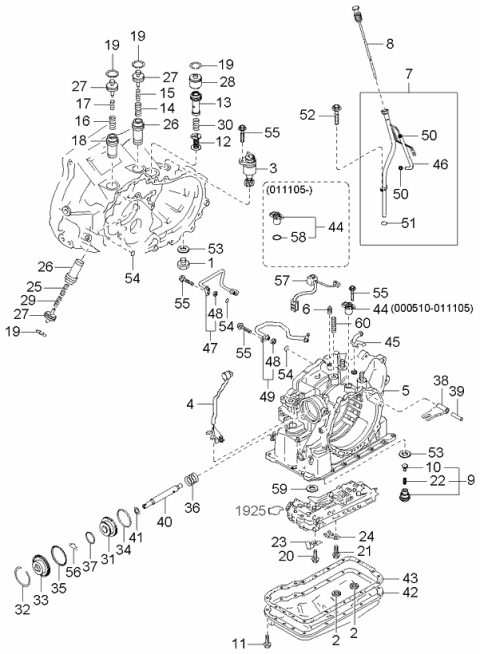Transmission Case & Main Control System - 2004 Kia Rio