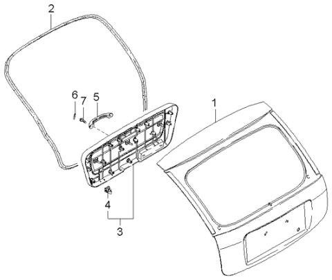 Lift Gate - 2004 Kia Rio