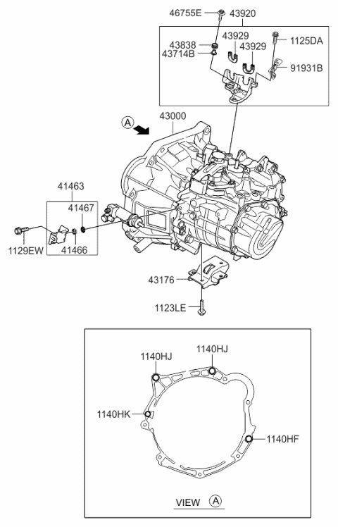 4300026738 Genuine Kia Transmission Assembly-Ma
