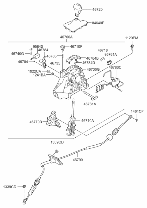 Shift Lever Control - 2015 Kia Optima US Georgia Made