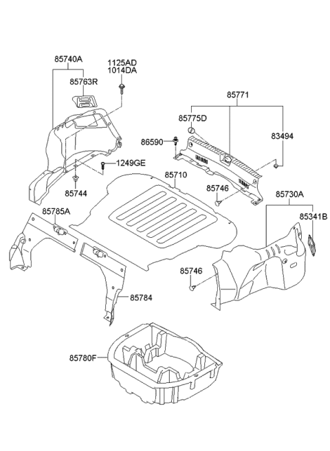 857304C001VA Genuine Kia Trim Assembly-Luggage Side