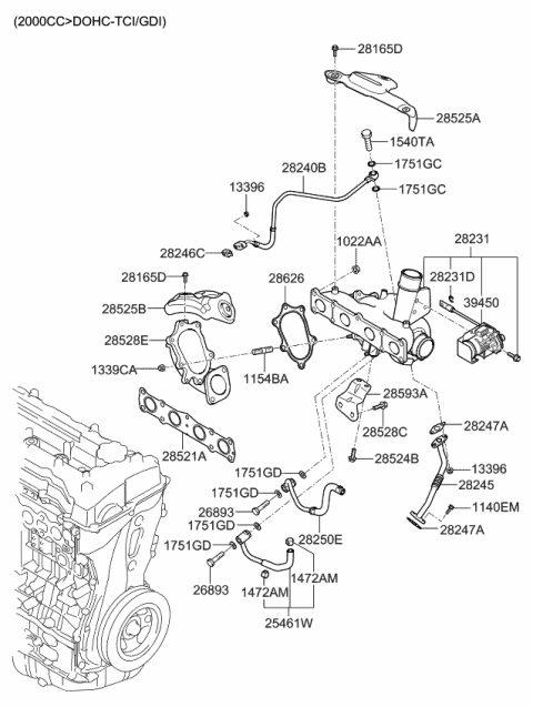 Exhaust Manifold - 2015 Kia Optima US Georgia Made