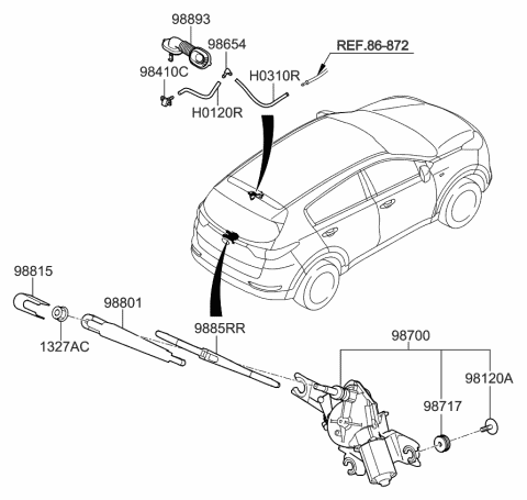 Rear Wiper & Washer - 2020 Kia Sportage