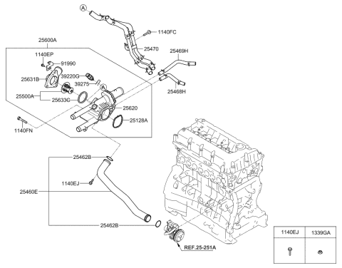 256202GTB0 Genuine Kia Case-Thermostat
