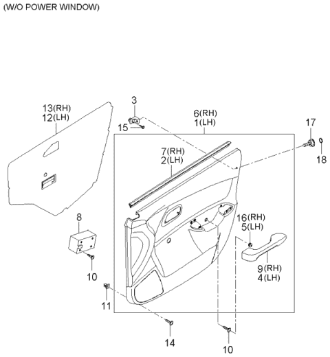 Trim-Front Door - 2006 Kia Rio Produced Before SEP.2006