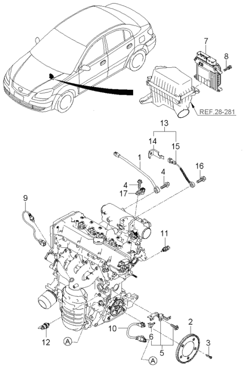 3911026BE7 Genuine Kia Engine Ecm Control Module