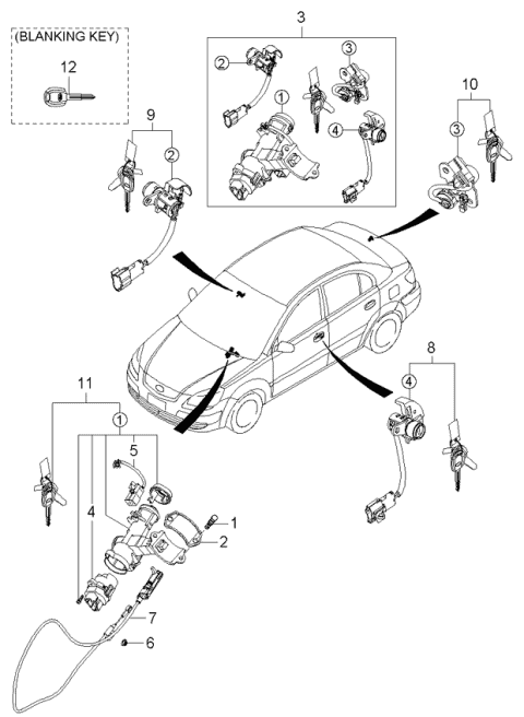954121G000 Genuine Kia Switch Assembly-Door Warning