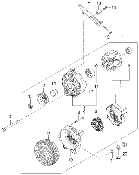 Alternator - 2006 Kia Rio Produced Before SEP.2006