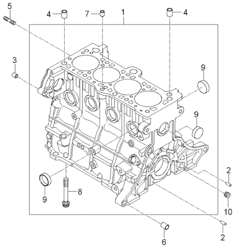 Cylinder Block - 2005 Kia Rio New Body Style