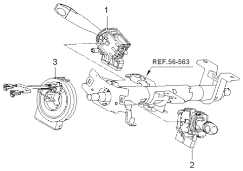 Multifunction Switch - 2006 Kia Rio Produced Before SEP.2006