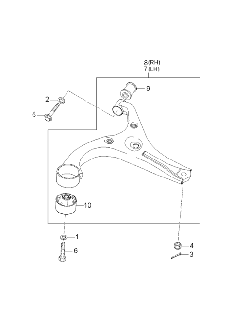 Front Suspension Lower Arm - 2005 Kia Rio New Body Style