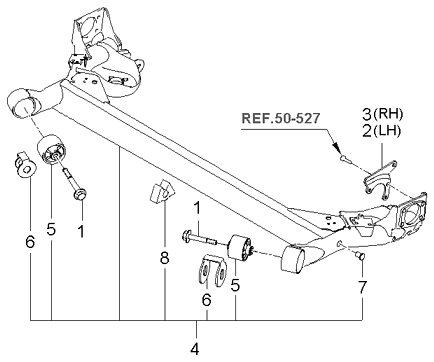 Rear Suspension Control Arm - 2006 Kia Rio Produced Before SEP.2006