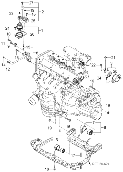 Engine & Transaxle Mounting - 2006 Kia Rio Produced Before SEP.2006