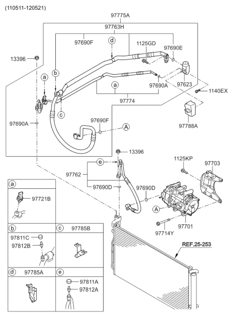 977754R000 Genuine Kia Suction & Liquid Tube Assembly
