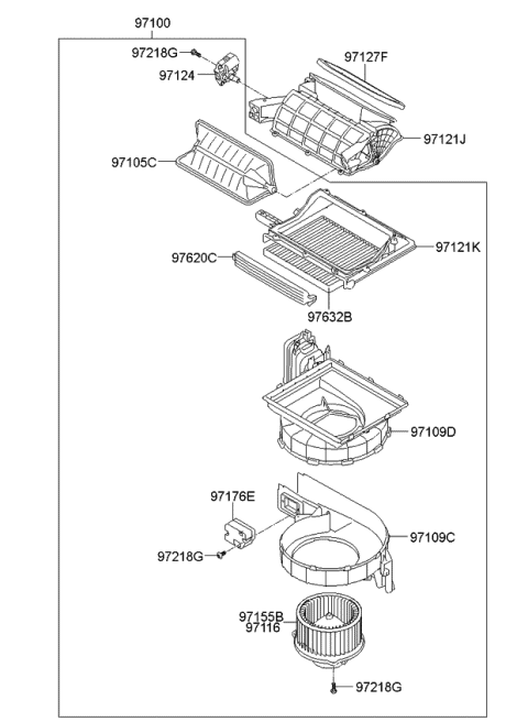 971134R000 Genuine Kia Motor Assembly-Blower