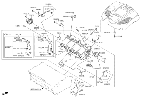 Intake Manifold - 2012 Kia Optima US Georgia Made