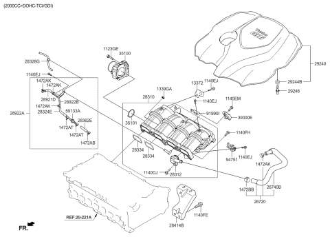 Intake Manifold - 2013 Kia Optima US Georgia Made