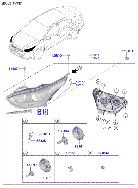 92161B0000 Genuine Kia Front Position Lamp Socket