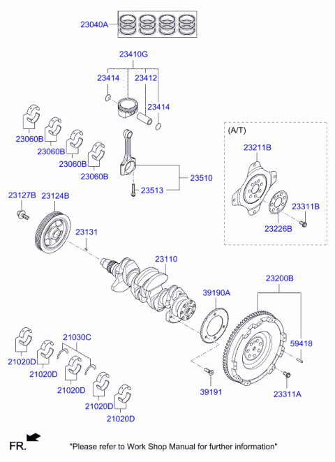 90ZN62EX00 Genuine Kia CRANKSHAFT Assembly