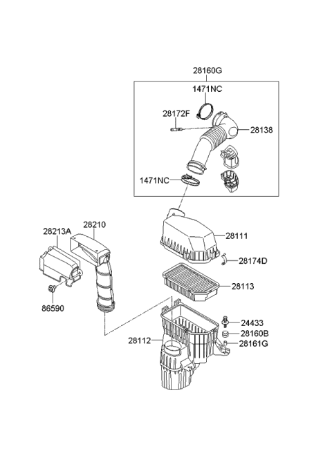 282102K000 Genuine Kia Duct-Air