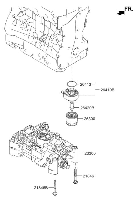 264102G000 Genuine Kia Cooler Assembly-Engine Oil