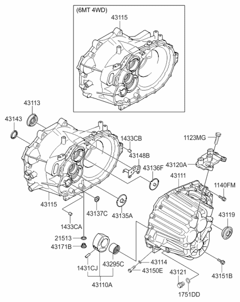 Transaxle Case-Manual - 2011 Kia Sportage