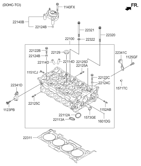 2231125212 Genuine Kia Gasket-Cylinder Head