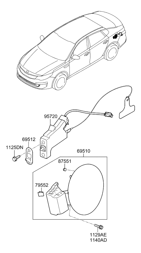 Fuel Filler Door - 2019 Kia Optima