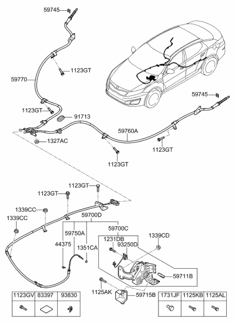 Parking Brake System - 2019 Kia Optima