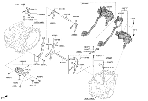438002D105 Genuine Kia Actuator Assembly-Gear