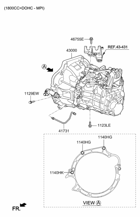 4300032418 Genuine Kia Transmission Assembly-Ma