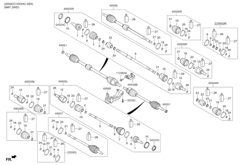 49501A7100 Genuine Kia Joint Assembly-Cv RH