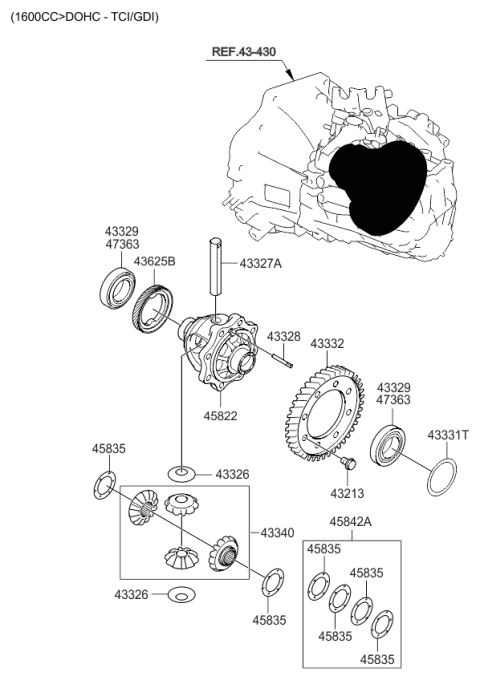 Transaxle Gear-Manual - 2015 Kia Forte