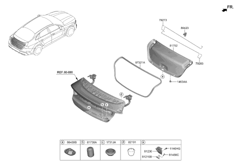 Trunk Lid Trim - 2021 Kia K5