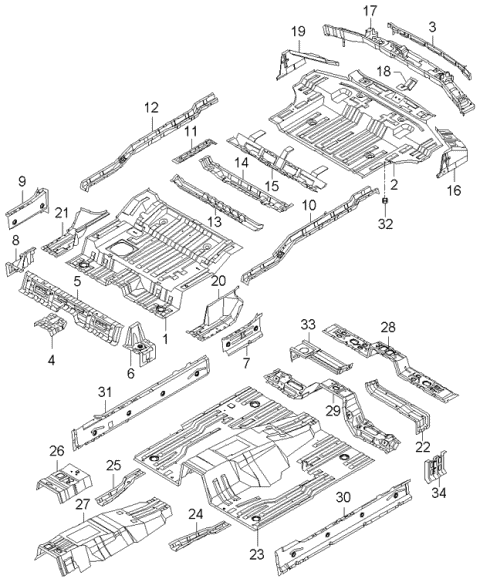 Panel-Floor - 2006 Kia Sorento New Body Style (Produced Before SEP.2006)