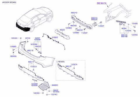 Rear Bumper - 2020 Kia Rio