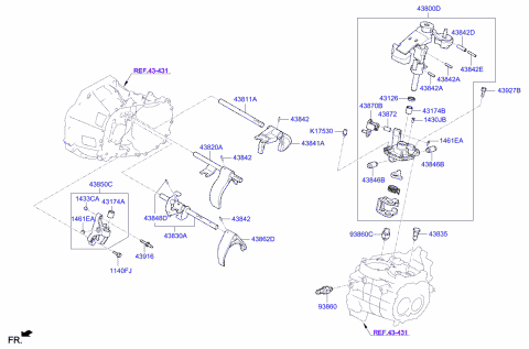 Gear Shift Control-Manual - 2019 Kia Rio