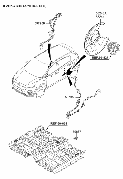 Parking Brake System - 2016 Kia Sportage