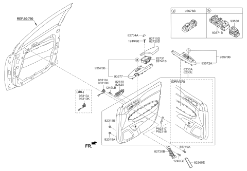 93571D9000 Genuine Kia Power Window Switch