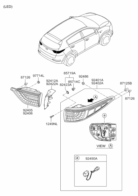 Rear Combination Lamp - 2016 Kia Sportage