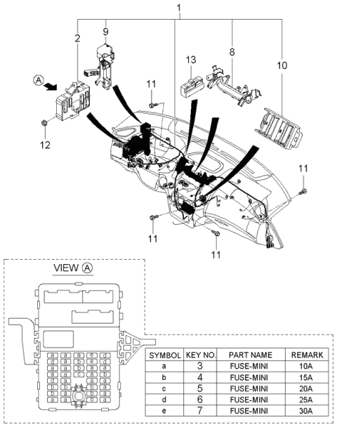 911012G400 Genuine Kia Wiring Assembly-Main