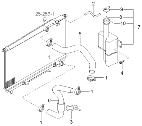 2543038050 Genuine Kia Reservoir Assembly-Radiator